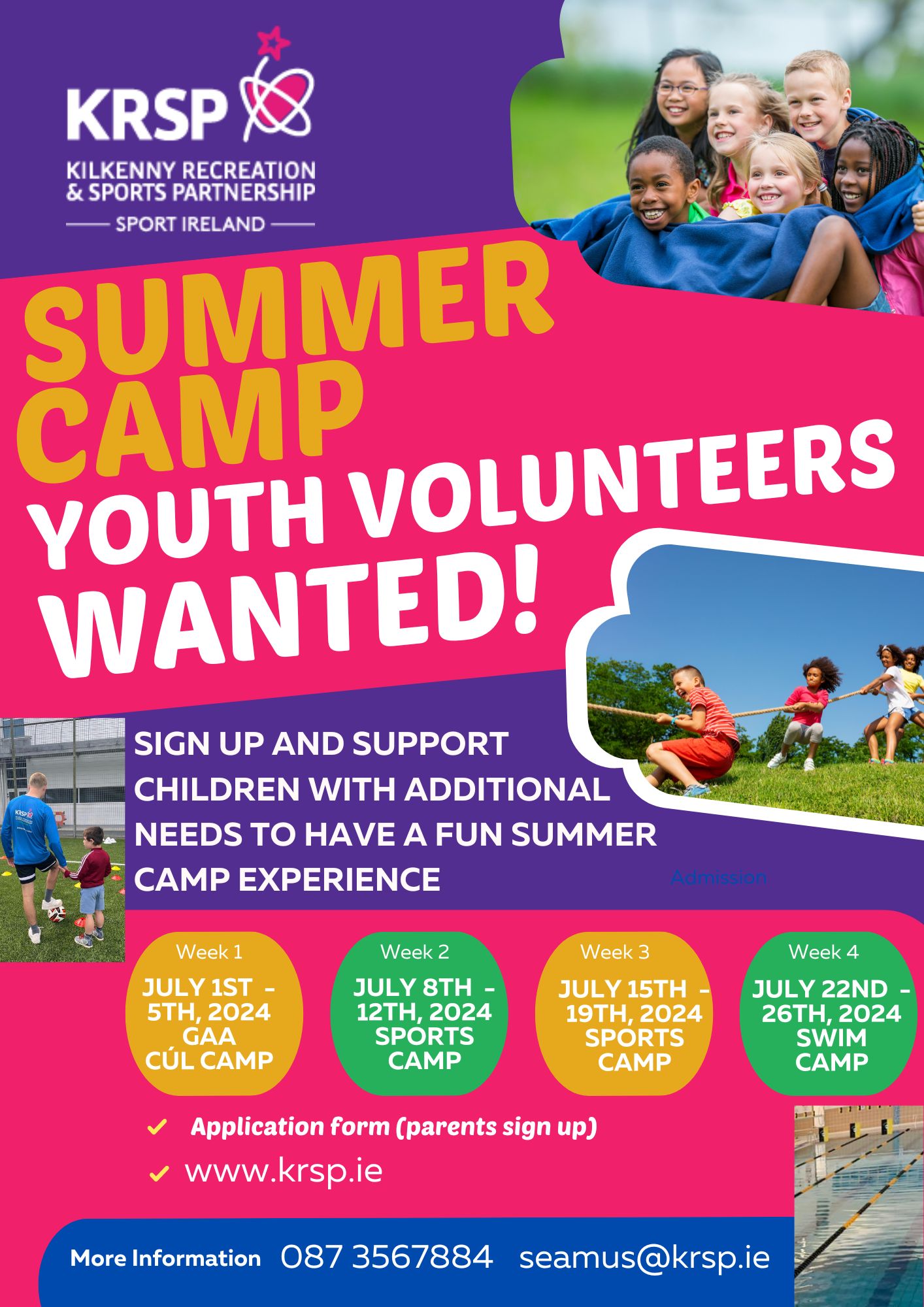 2024 KRSP Summer Camp Youth Volunteer Application | Kilkenny Recreation ...