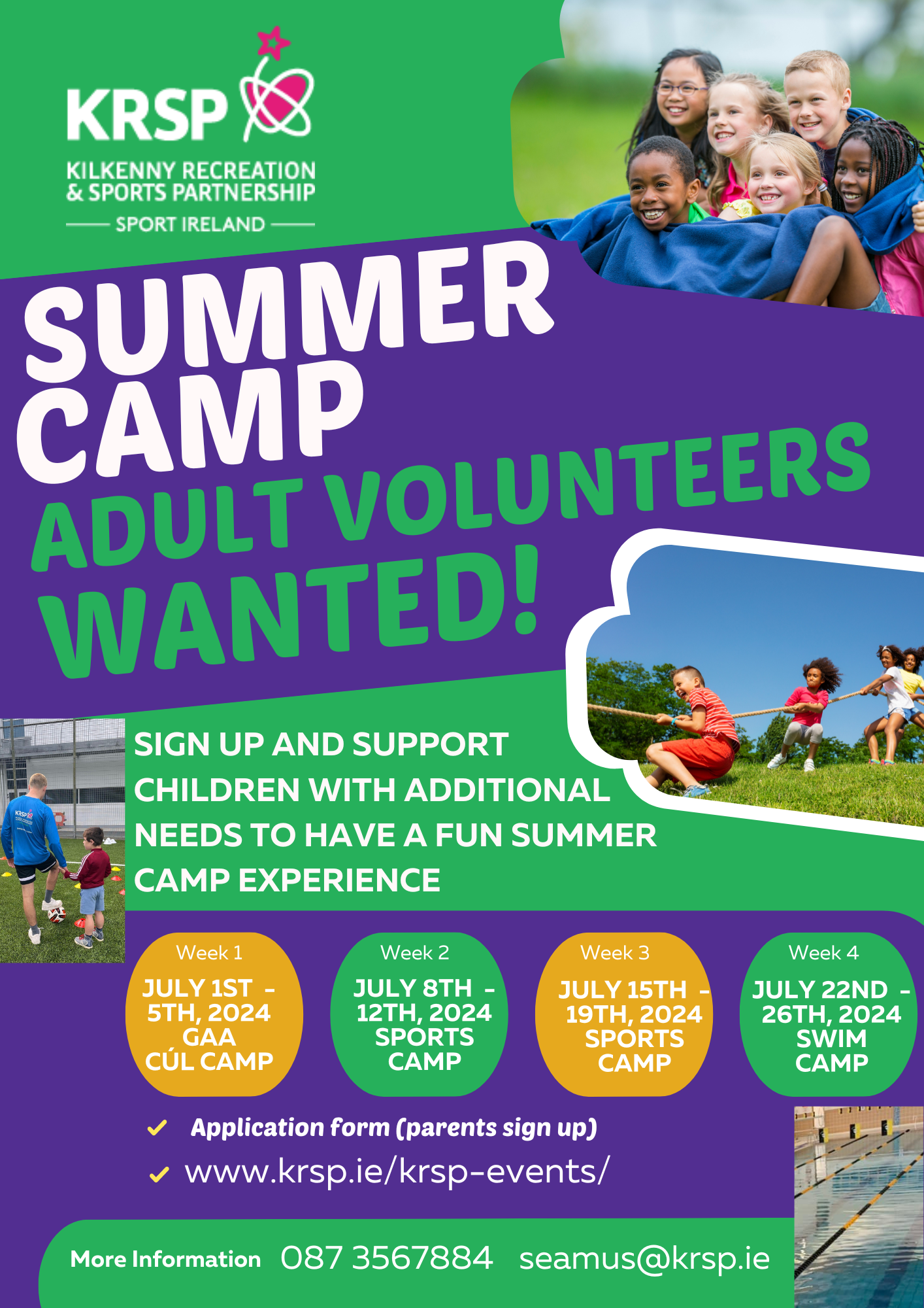 2024 KRSP Summer Camp Adult Volunteer Application | Kilkenny Recreation ...